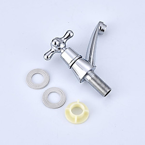 DOITOOL 2 Pcs Basin Taps Mixers Bathroom Sink Tap Basin Mixer Tap Single Lever Basin Faucet Cross Handle Cold Water Sink Basin Taps for Bathroom Kitchen ((Blue Drop Model)