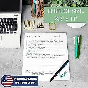 Simplified To Do List Notepad 8.5" x 11" - Made in USA - Easily Organize Your Daily Tasks And Boost Productivity - The Perfect Undated Planner Notebook w Checklist For Women