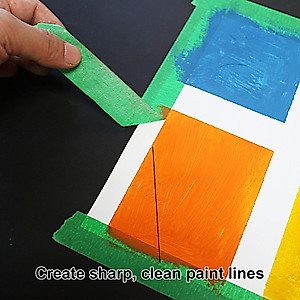 BOMEI PACK Painters Tape, Car Paint Green No Residue Automotive Masking Tape, Clean Removal Green Masking Tape, UV Resistant, 0.94 Inches x 55 Yards, 6 Rolls