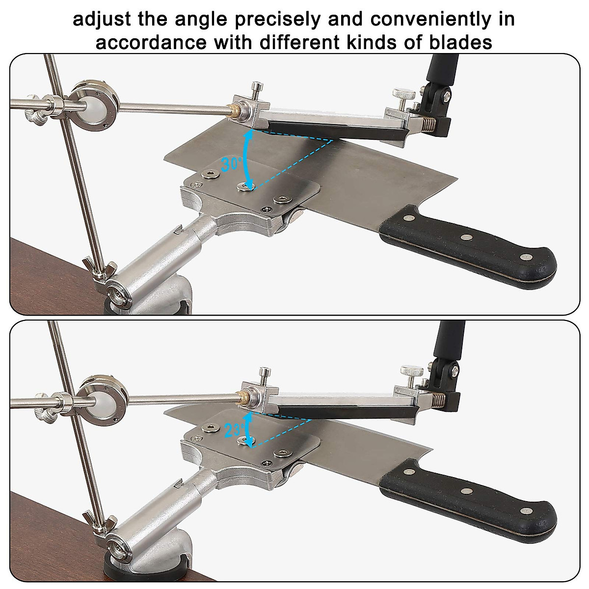 Knife Sharpener Tool Pro RX-008, 360° Rotation Flip Design, Fixed-Angle Slicker Edge Sharpener with 4 Diamond Sharpening Plates,240/400/600/1000