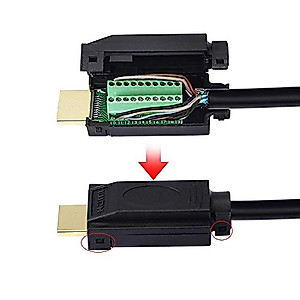SinLoon 2 Pack HDMI Solderless Adapter Gold Plated HDMI Extension Cable Connector Signals Terminal Breakout Board Free Welding Connector with Plastic Cover Screwdriver