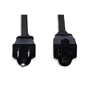 Hosa PWX-408 NEMA 5-15R to NEMA 5-15P Power Extension Cord, 8 Feet