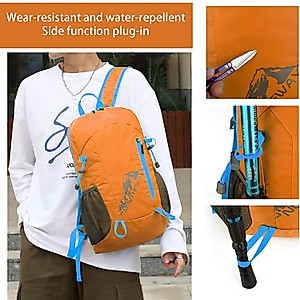 Hiking Daypack foldable backpack for travel lightweight Camping Day Pack, Vacation Shoulder Bag, Daypacks Casual Bag (orange)