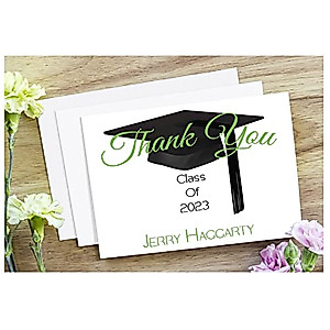 (24 Pack) Thank You Cards With Envelopes For Graduation – Folded Personalized Cards – Choice of 20 Colors – 100lb (270 GSM) Cardstock and 70lb Envelopes (24 5x7 Cards & A7 Envelopes)