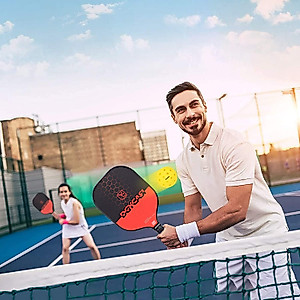 YC DGYCASI Graphite Pickleball Paddles Set of 4, 2024 USAPA Approved, Carbon Fiber Surface (CHS), Polypropylene Lightweight Honeycomb Core, 3 Indoor 3 Outdoor Pickleball, 4 Replacement Soft Grip + Bag