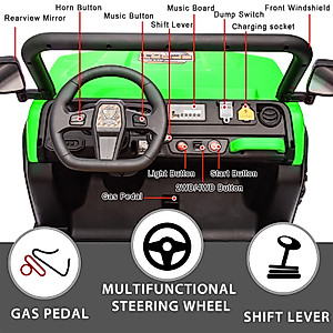 Nitoess 24V 2 Seater 2WD/4WDRide On Tractor, 6-Wheels Ride on Truck with Remote Control,Ride On Vehicle Toy for Kids,EVA Tire,Green…