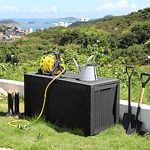 YITAHOME 100 Gallon Large Resin Deck Box + EAST OAK Deck Box, 31 Gallon Storage Box (Grey)