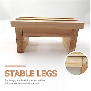 Cabilock Wooden Low Stool Succulent Planter Stand Wood Plant Stool Planter Display Stands Flower Pot Rack Wooden Flower Stand Kids Step Stool Footstool Fishing Stool Child Potted Plant