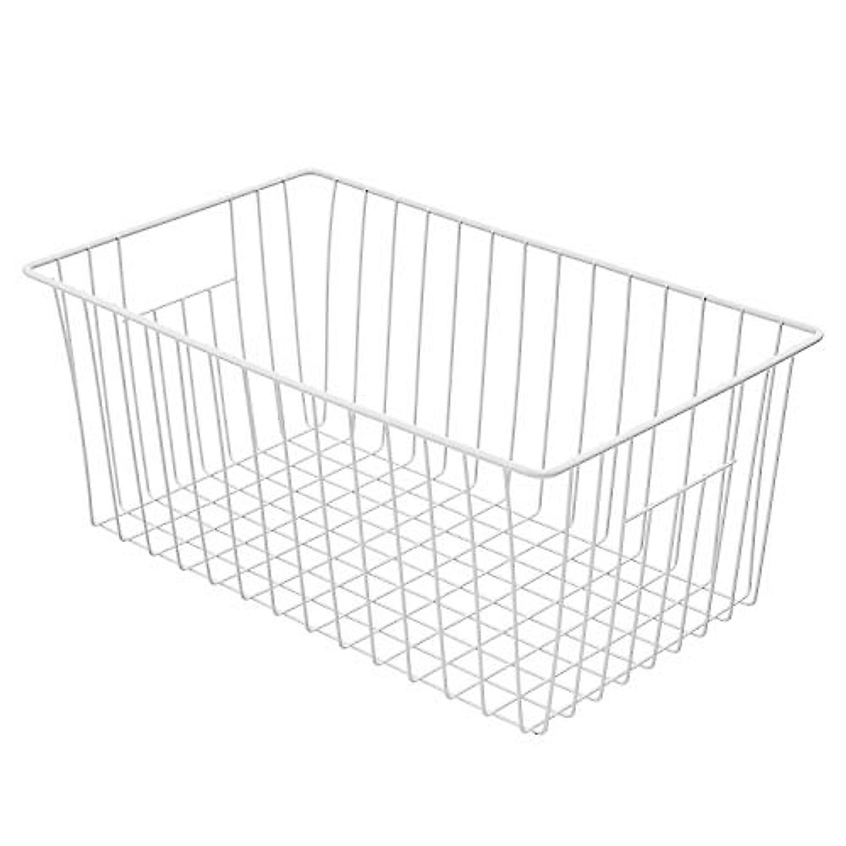 16inch Freezer Storage Organizer Baskets, Household Wire Refrigerator Bins with Built-in Handles for Cabinet, Pantry, Closet, Bedroom