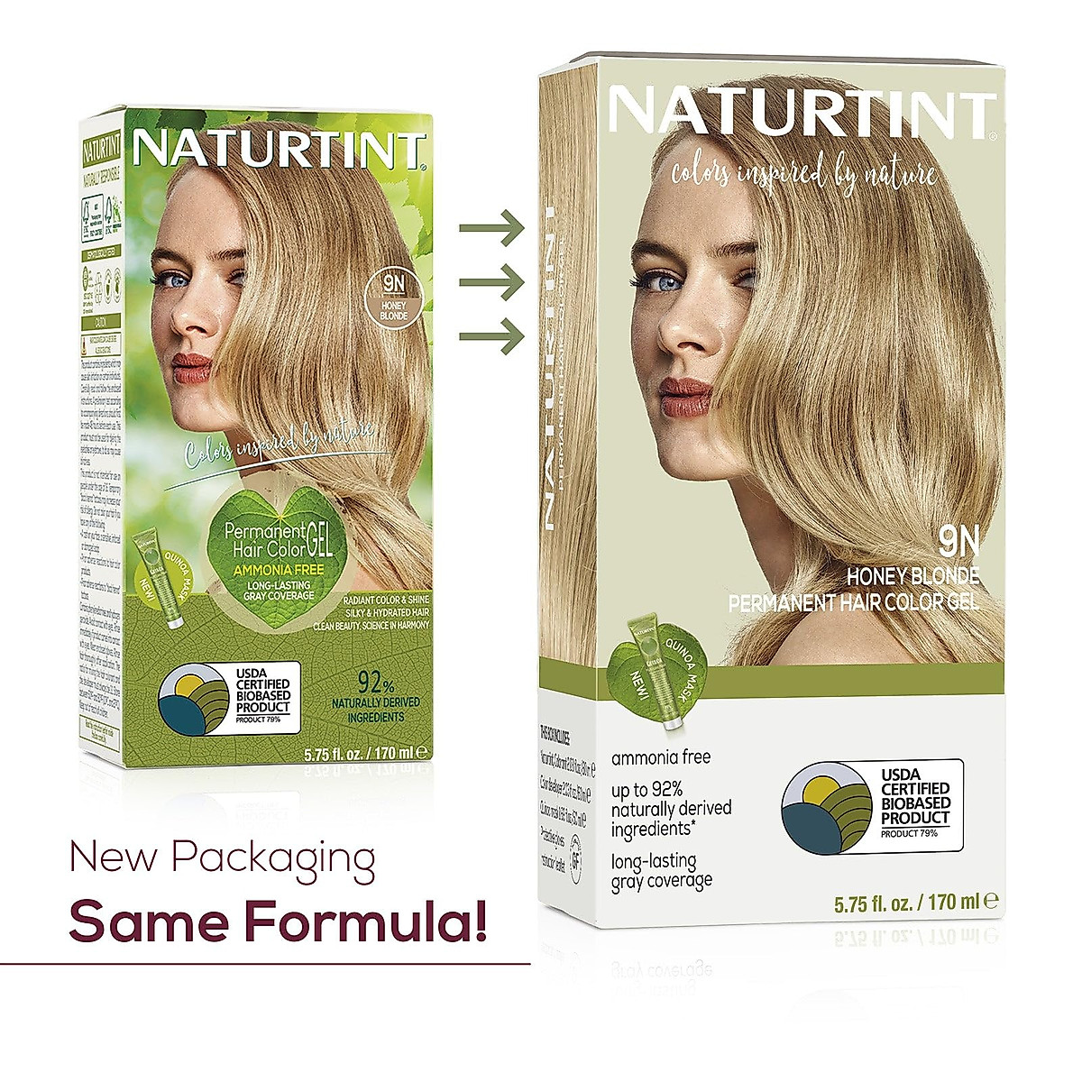 Naturtint 9N Honey Blonde Permanent Hair Color (Pack of 1), Ammonia Free, Vegan, Cruelty Free, up to 100% Gray Coverage, Long Lasting Results (Packaging may vary)