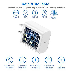 Matsusho iPhone 15 Charger 10 FT, 3 Pack 20W USB-C Fast Wall Charger with 3 Pack 10FT Extra Long USB C Charger Fast Charging Cable Compatible for iPhone 15/15 Plus/15 Pro/15 Pro Max, iPad Pro/Air/Mini