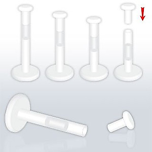 14-16GA Clear Push Top Piercing Retainers 3mm Flat Top Bioflex Retainer for Lips, Ears, and Nose, Sold as a Pair (14GA 5/16")