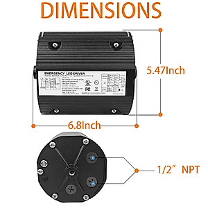 40W LED Emergency Backup Driver, Rechargeable LED Light Emergency Backup Battery for Dimmable UFO LED High Bay Light, Input AC 100-347V Output DC 170V, Emergency Time 90 Minutes, UL Listed