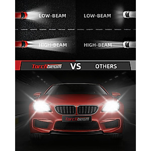 Torchbeam 9005/HB3 H11/H8/H9 Light Bulbs Combo, 𝟒𝟒𝟎𝟎𝟎 𝐋𝐌, 𝟖𝟎𝟎% 𝐁𝐫𝐢𝐠𝐡𝐭𝐞𝐫 𝐭𝐡𝐚𝐧 𝐇𝐚𝐥𝐨𝐠𝐞𝐧 9005 H11 Bulbs, Powersports Accessory Lights, Fog Bulbs Pack of 4