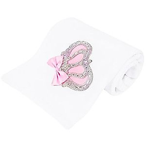 Lilax Baby Girl Newborn Jewels Crown Swaddle Receiving Blanket Pink