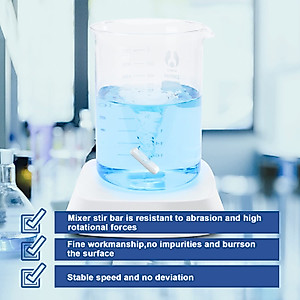 ONiLAB 8PCS 8 * 30mm Magnetic Stirrer Mixer Stir Bars, White Color, Stir Rod Magnetic, Laboratory Magnetic Stir Bar Set,Stir Plate Bar, Stir Plate Magnet Stick