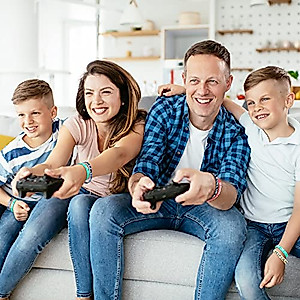 DECORLIFE 99PCS Gamer Birthday Decorations, Video Game Party Favors for Boys, Cupcake Toppers, 24PCS Wristbands, Cetnerpiece, Photo Booth Props