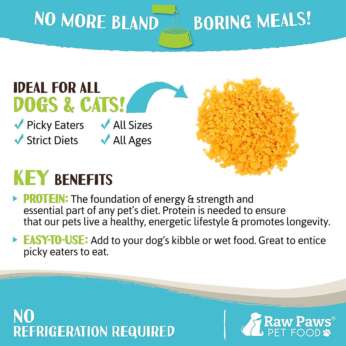 Raw Paws Boost Pet Food Topper Freeze-Dried Cheese, 3.6-oz - Made in USA - Dog Food Toppers for Picky Eaters - Dog Cheese Treats Dog Food Seasoning - Dog Meal Toppers for Dogs, Kibble Toppers for Dogs