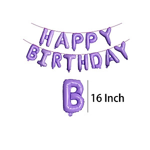 16inch Happy Birthday Balloons Purple Party Decorations Foil Balloon for Birthday Party Supplies