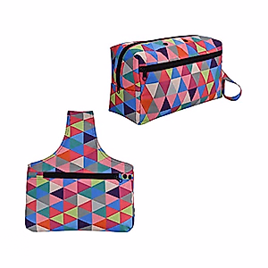 EXCEART 2Pcs Knitting Bag Printed Yarn Storage Oxford Cloth Organizer Tote Bag with Zipper Closure and Pocket for Knitting Needles Crochet Hooks Project