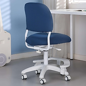 Ergonomic Kids Desk Chair, Boy's Child's Children Student Study Office Computer Chair, Adjustable Height and Seat Depth, Detachable Footrest, Lumbar Support (Navy, W/Chair Slipcovers)