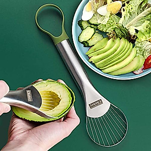 Avocado Slicer,Avocado Pit Remover Cutter/Peeler,Well Made Stainless Steel Avocado Slicer and Pitter Tool,Really Cutting Thin Slices,The Best Holiday Gifts