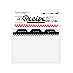 Weatherbee Preprinted Recipe Card Tab Dividers Set, 3-Inches x 5-Inches, Set of 24