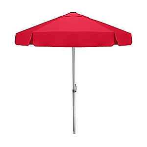 Strombergbrand The Vented Bistro, Large Outdoor Patio Umbrella with Tilt Adjustments, Café Style Market Umbrella, Patented Construction, Commercial Quality Heavy Duty Table Top Umbrella, Red