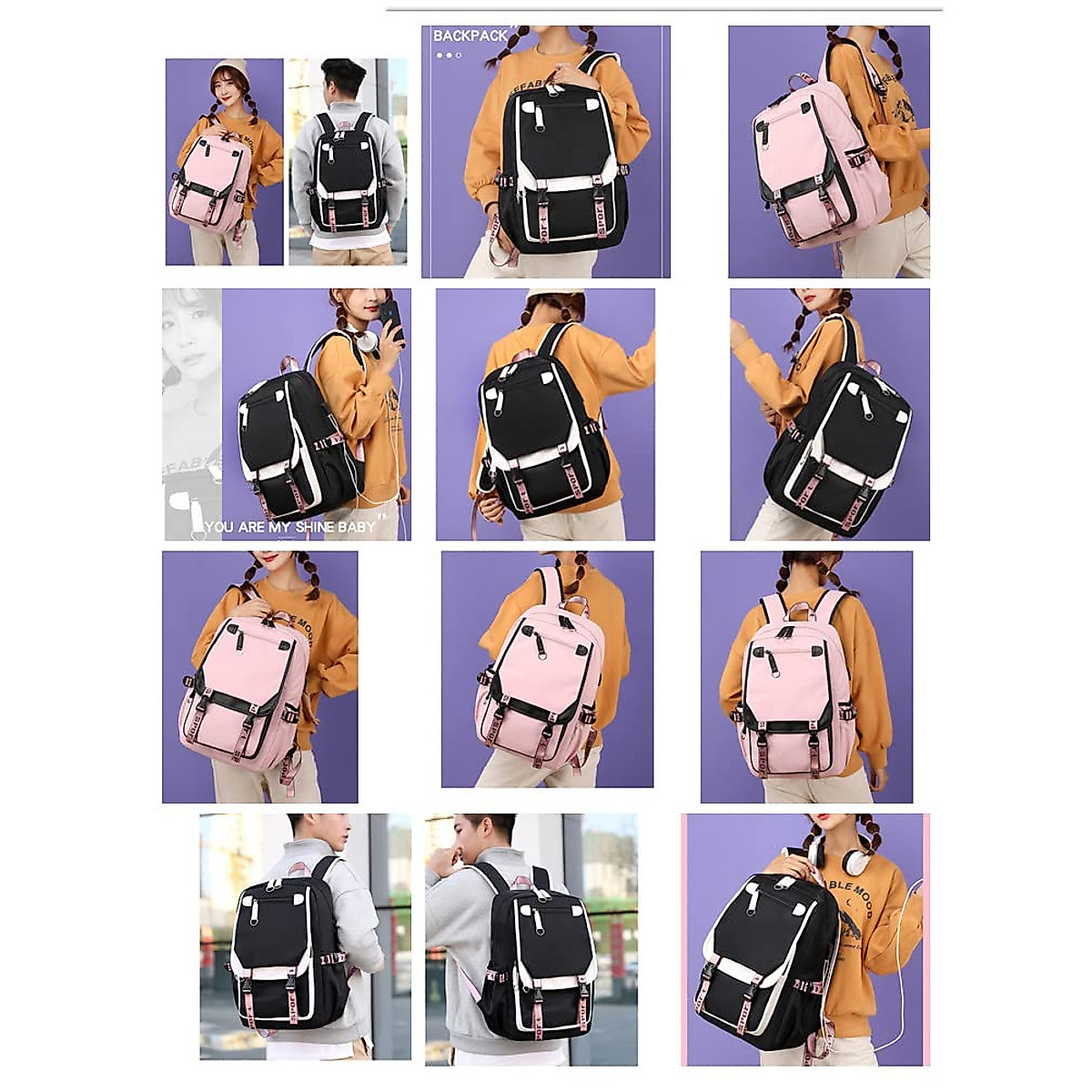 MITOWERMI Backpack for Girls Kids Schoolbags Elementary Middle School Students Bookbag Boys Backpacks Casual Daypacks Travel Bag