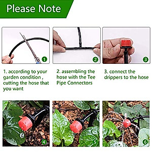 La Farah 98ft Drip Irrigation Kit, 149pcs Micro Drip System Kit with 1/4" Blank Distribution Tubing Adjustable Drip Emitters Misting Sprinkler Barbed Connectors, Garden Watering System for Plant