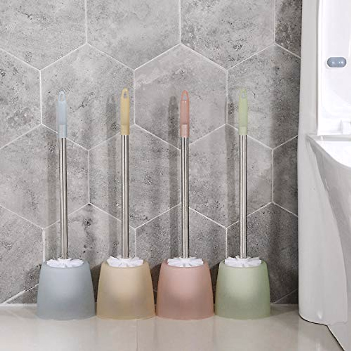 SPOUR Bathroom Toilet Bowl Brushes,Floor Standing/Mounted Wall Toilet Brush,Deep Cleaner Toilet Brushes,for Bathroom Toilet-Blue