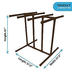 Poolside Storage Organizer for Drying Wet Towels, Floats, Noodles, Paddles, 37.5" W x 37.5" L x 41" H, (Brown)