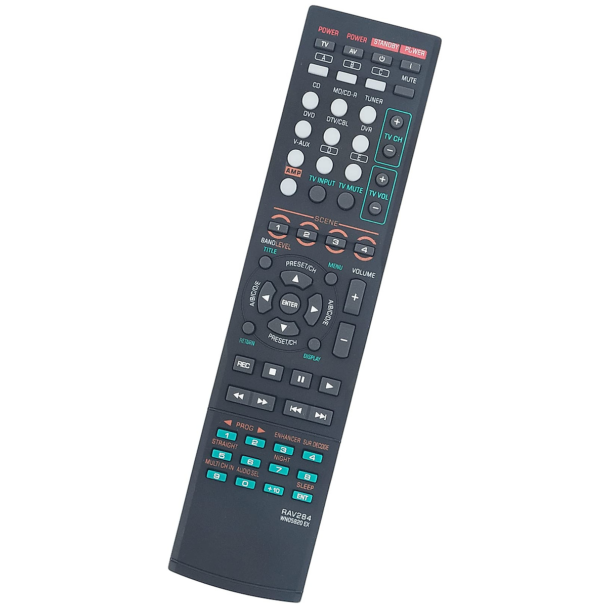 RAV284 WN05820EX Replacement Remote Control fit for Yamaha AV Receiver HTR-6230 HTR-6130 RX-V365 RX-V365BL RX-V363 RX-V363 - AV Receiver RXV363BL RX V365 - AV Receiver