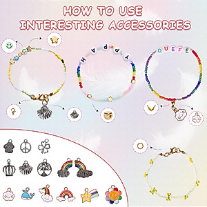 QUEFE 24000pcs 3mm Glass Beads for Jewelry Making Kit, 96 Colors Glass Seed Beads with Pendant Charms and Letter Beads for Friendship Bracelets Necklace Earring Ring Making