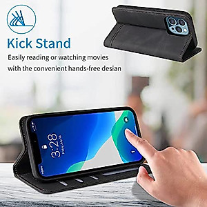 iPhone 13 Pro Max Case, iPhone 13 Pro Max 6.7 inch Wallet Flip Case with [Shockproof TPU Interior Case] Credit Card Holder, PU Flip Folio Book Full Body Protection iPhone 13 Pro Max Wallet, Black