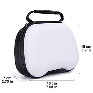 ASFSKY PS5 DualSense Controller Carry Case PS5 Controller Storage Bag Travel Carrying Case Holder Shockproof Protective Hard Case for PlayStation 5 DualSense Controller (WHITE+BLACK)