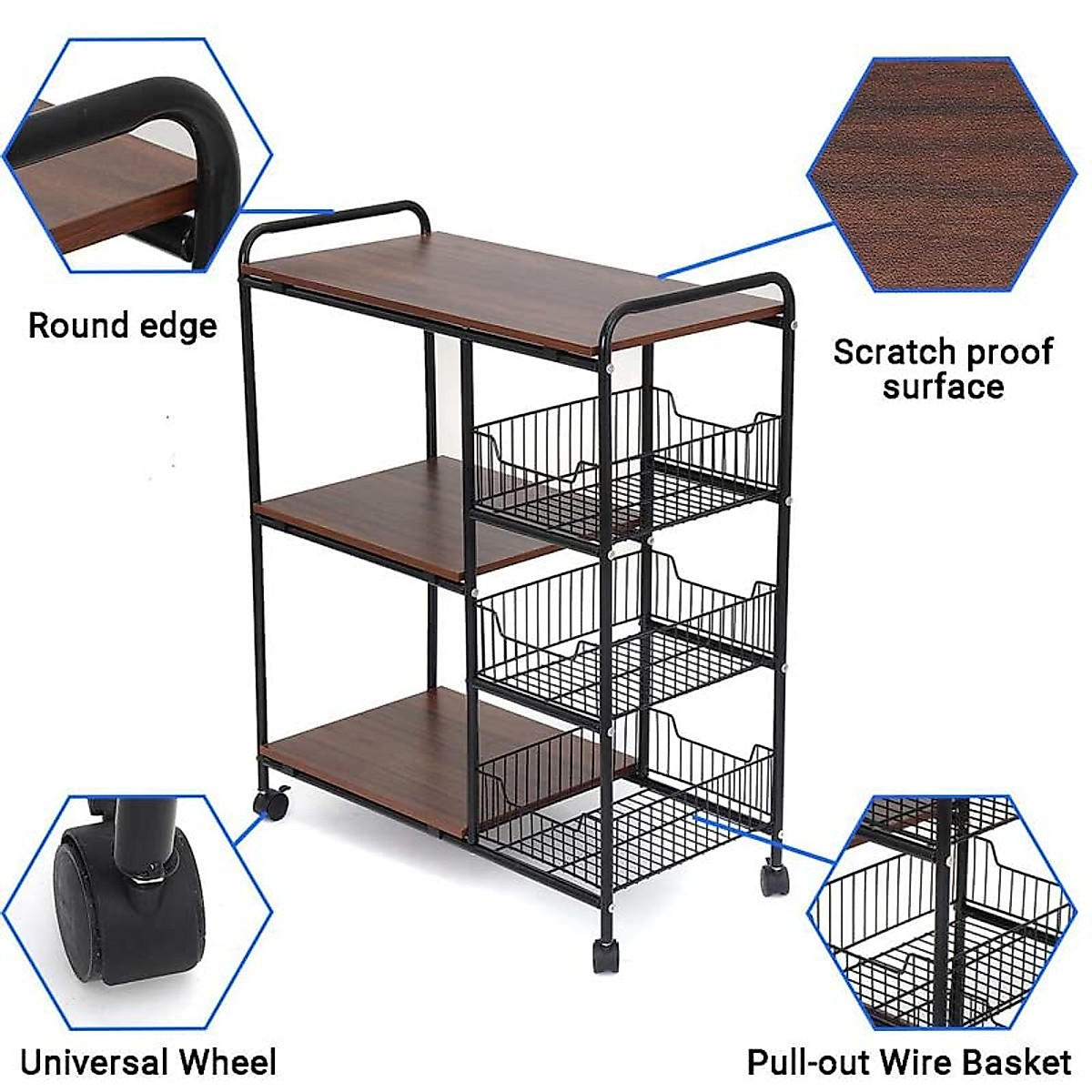 JYDQM Cart Storage Rack Kitchen Trolley Rack Shared Bathroom Storage Rack
