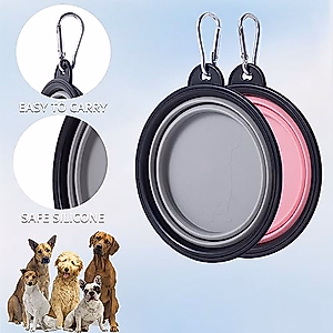 COLLAPSIBLE Dog Bowl 2 Pack Dog Travel Collapsible Bowls, Dog Portable Pet Water Bowl for Outdoors Camping Walking (Small)
