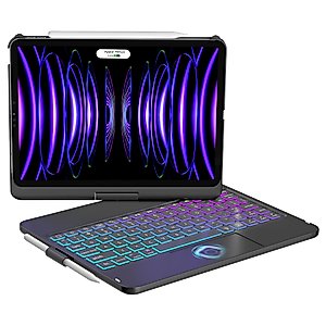 CC Store Touchpad Keyboard Case for iPad Pro 11 4th/3rd/2nd/1st Gen, iPad Air 5th/4th Generation 10.9'', 360° Rotatable & Pencil Holder, Case with Trackpad Keyboard for iPad Pro 11,iPad Air (Black)