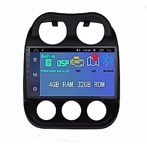 Car Stereo Radio for Jeep Patriot Compass 2010-2016 Built-in Wireless Carplay FM Bluetooth WiFi SWC Mirror Link GPS 4G RAM 32 GROM