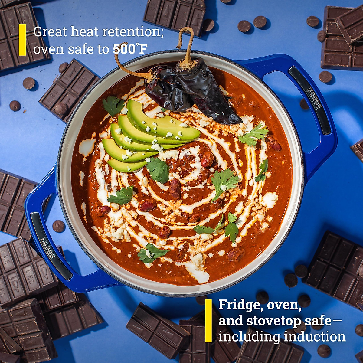 Lodge USA Enamel Dutch Oven, 6 qt., Blue