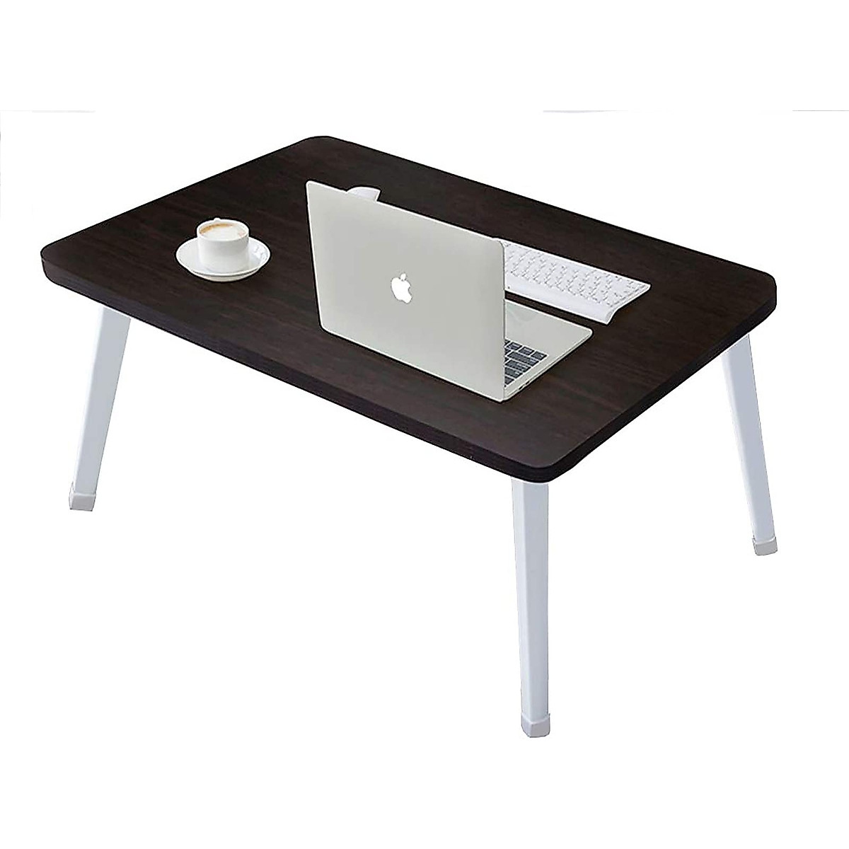 LKBBC Foldable Laptop Desk for Bed, Bed Laptop Table, Foldable Portable Lap Bed Tray, 23.6 Inch Floor Table for Drawing, Reading and Writing, Black