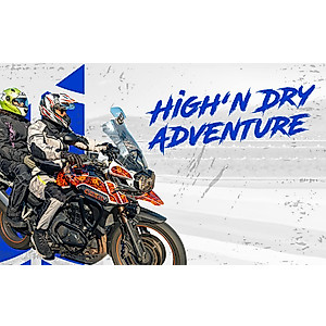 HWK Motorcycle Jacket for Men Adventure/Touring with Cordura Textile Fabric for Motorbike Riding and Impact Protection Armor (Black, Large)