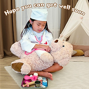 Muiteiur Teddy Bear Stuffed Animal Get Well Soon Teddy Bear 25.6 Inch Big Speedy Recovery Stuffed Animal Teddy Bear Gifts for Kid Adult After Surgery Soft Bandage Plush Bear