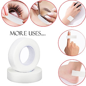 JASSINS 6 Rolls PE Eyelash Tape, Adhesive Fabric Eyelash Tapes, Adhesive Breathable Micropore Fabric Tape for Eyelash Extension Supply,9 m/10 Yard Each Roll (Transparent)