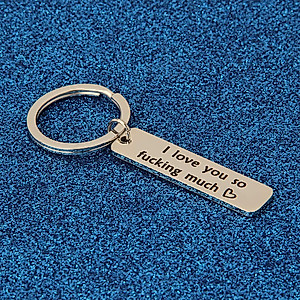 WUSUANED Couples Keychain I Love You So Fucking Much Valentine's Day Jewelry Boyfriend Girlfriend Gift (I love you so fucking much)