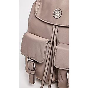 Tory Burch Women's Virginia Flap Backpack, Gray Heron, Grey, One Size