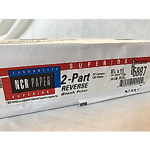 250 Sets, NCR Paper, 5887, Collated 2 Part (White, Canary), Letter Size Carbonless Paper Appleton