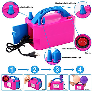 RUBFAC Balloon Arch Kit and Electric Balloon Pump, Balloon Arch Stand for Table Adjustable Frame with Electric Pump Bases Party Balloon Accessories for Birthday Party Baby Shower Festival Decorations