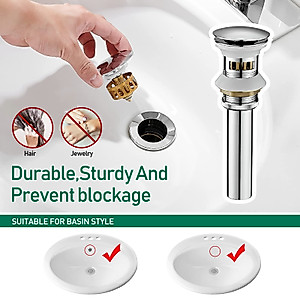 VOTON Chrome Bathroom Faucet Single Handle Bathroom Sink Faucet Lavatory Vanity Faucet with Pop Up Drain & Deck Plate 1 or 3 Hole Bathroom Faucet